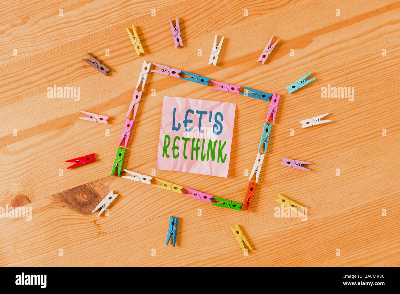 Text sign showing Let S Rethink. Business photo showcasing an ...