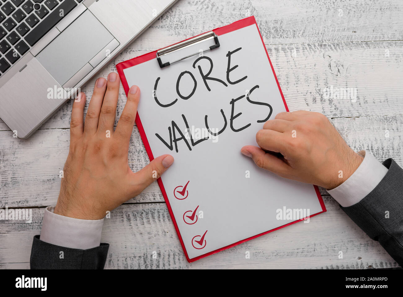 Handwriting text writing Core Values. Conceptual photo belief ...