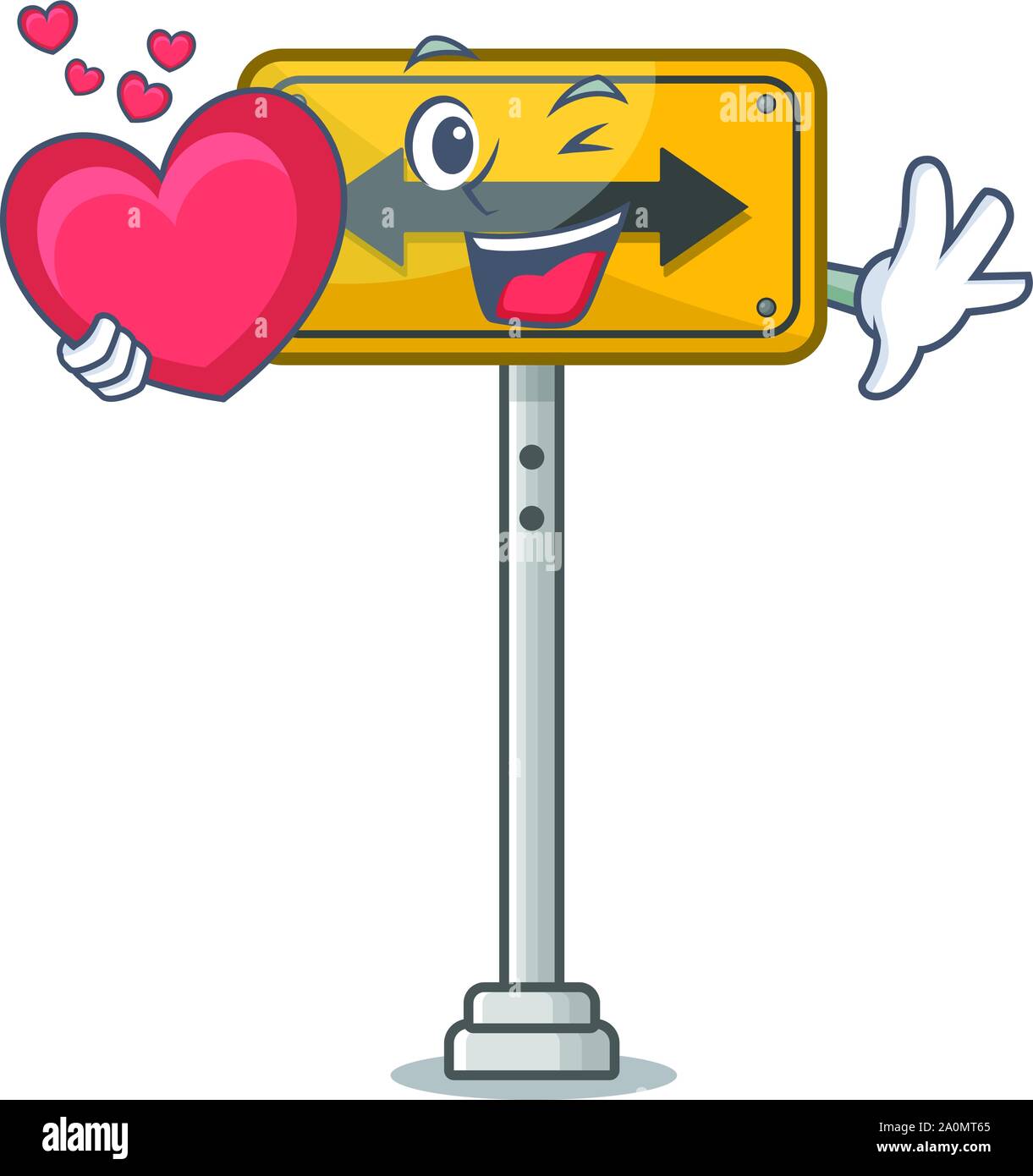 With heart pass on either side the cartoon Stock Vector Image & Art - Alamy