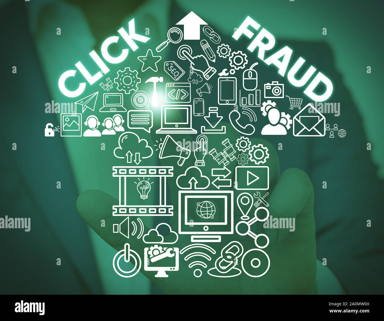 Writing note showing Click Fraud. Business concept for practice of ...