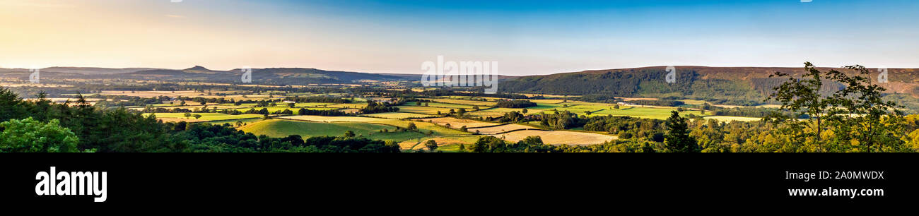 Landscape view of North Yorkshire Moors and Roseberry Topping, Claybank ...