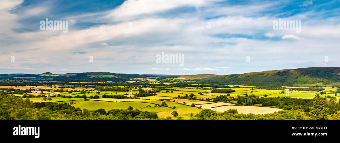 Landscape view of North Yorkshire Moors and Roseberry Topping, Claybank ...