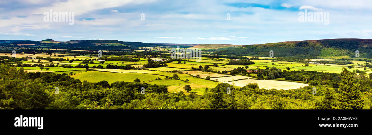 Landscape view of North Yorkshire Moors and Roseberry Topping, Claybank ...
