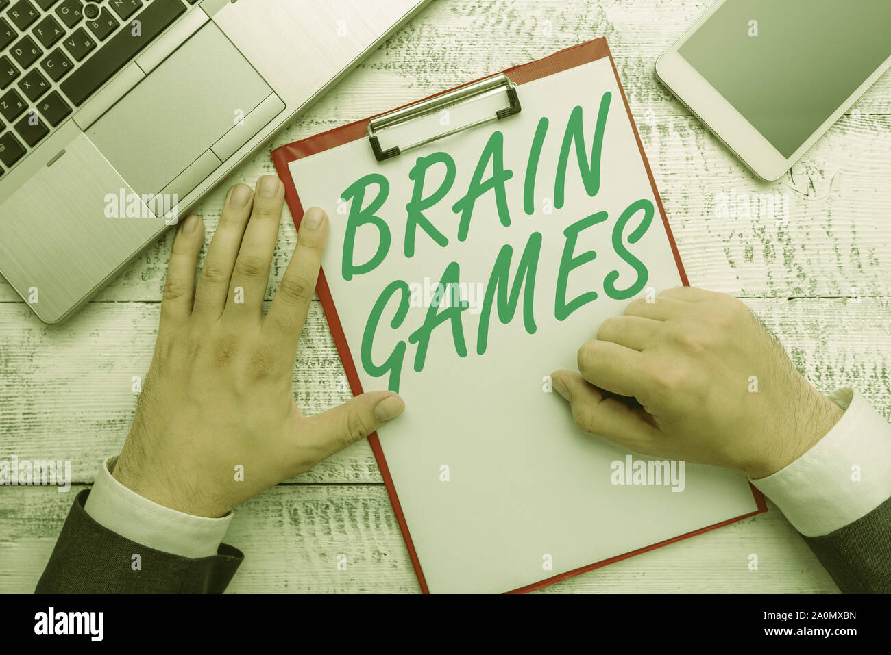 Conceptual hand writing showing Brain Games. Concept meaning ...