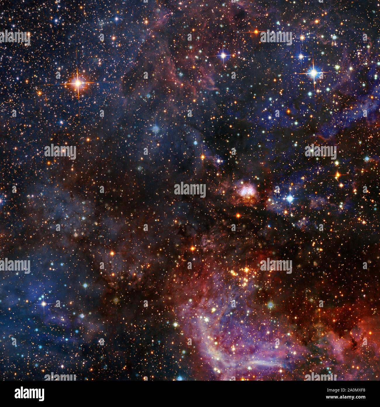 Universe scene with planets, stars and galaxies in outer space ...