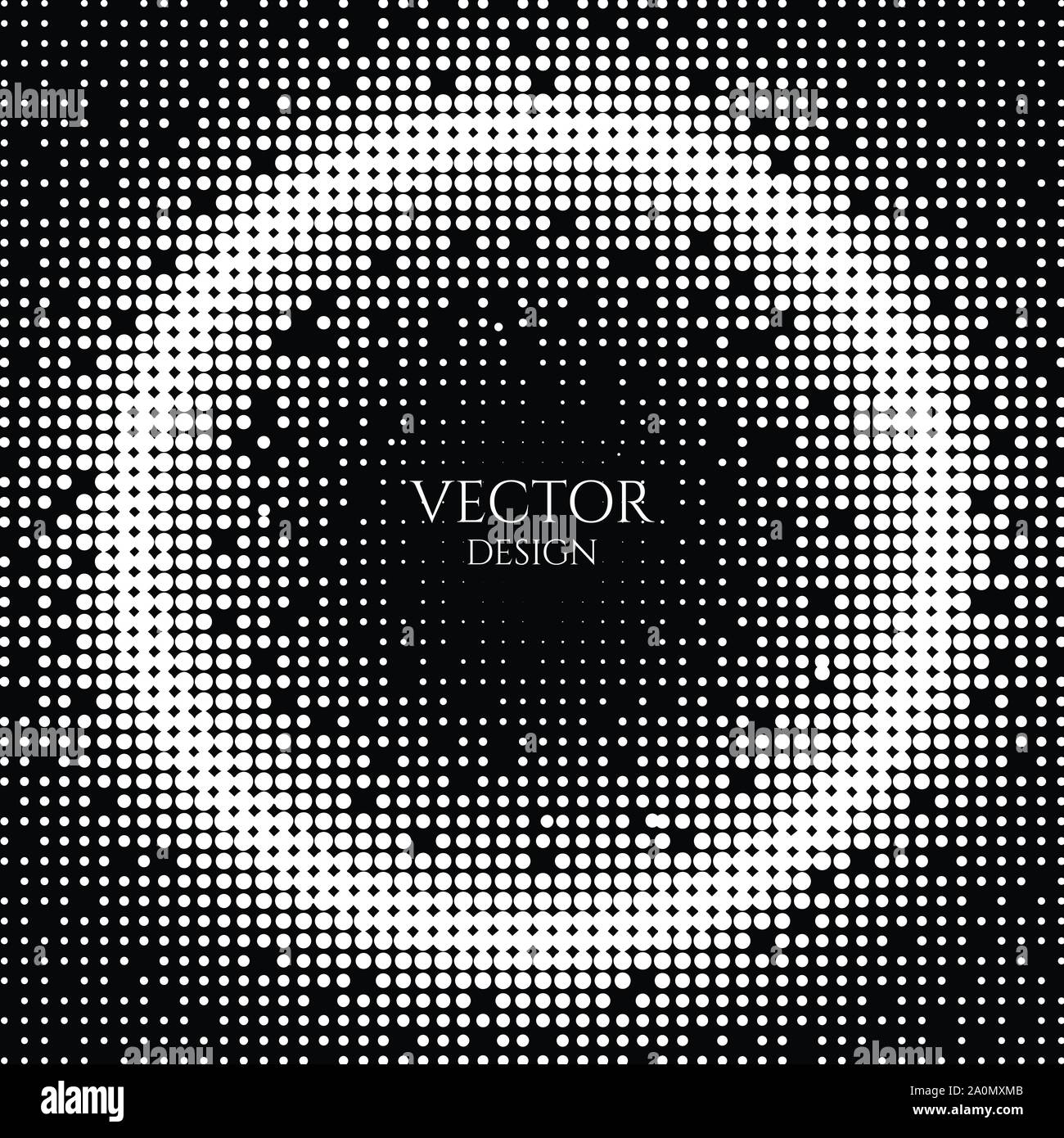 Halftone white design round center complex style. vector illustration ...