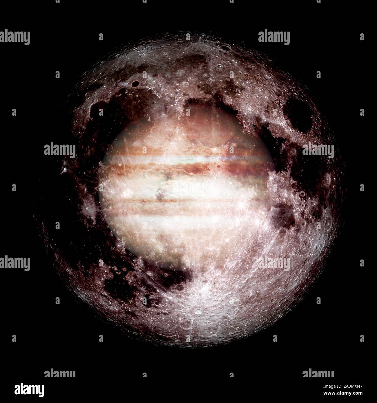 Fantastic view of moon. Solar system. Billions of galaxies in the ...