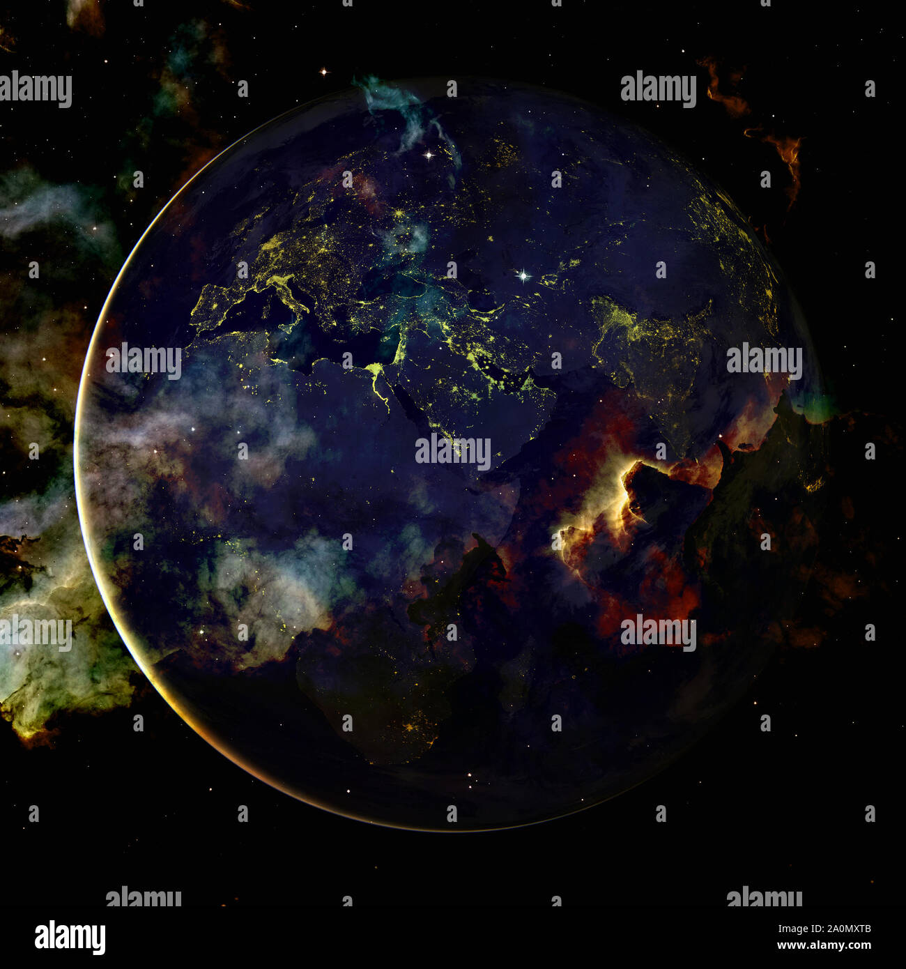 Beautiful view of earth from space. Elements of this image furnished by ...