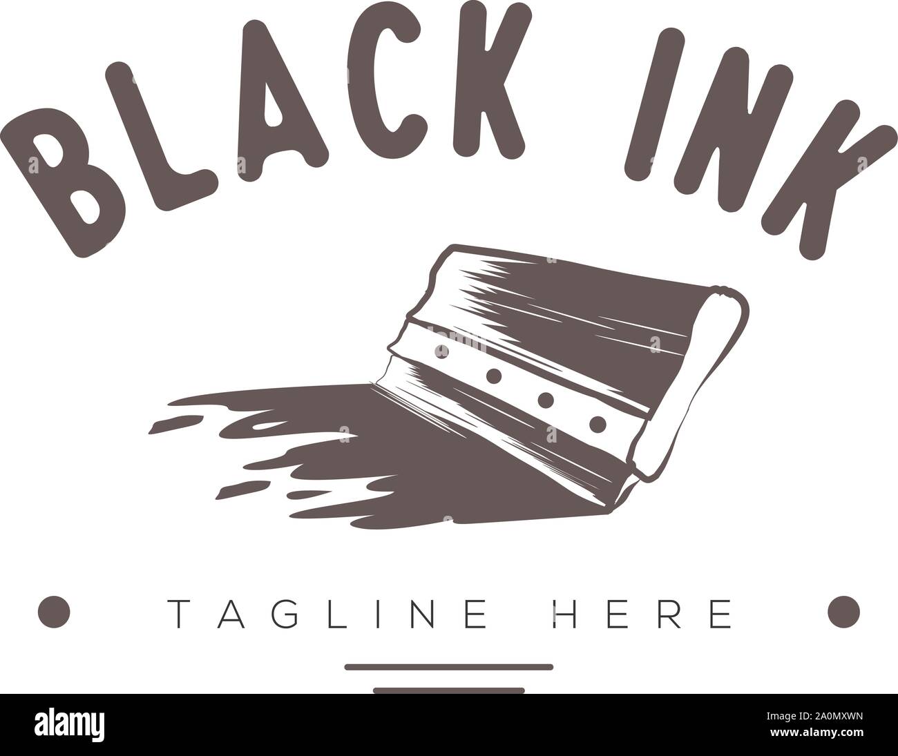 Black Ink Logo Design with Classic Style and Vintage Stock Vector Image ...