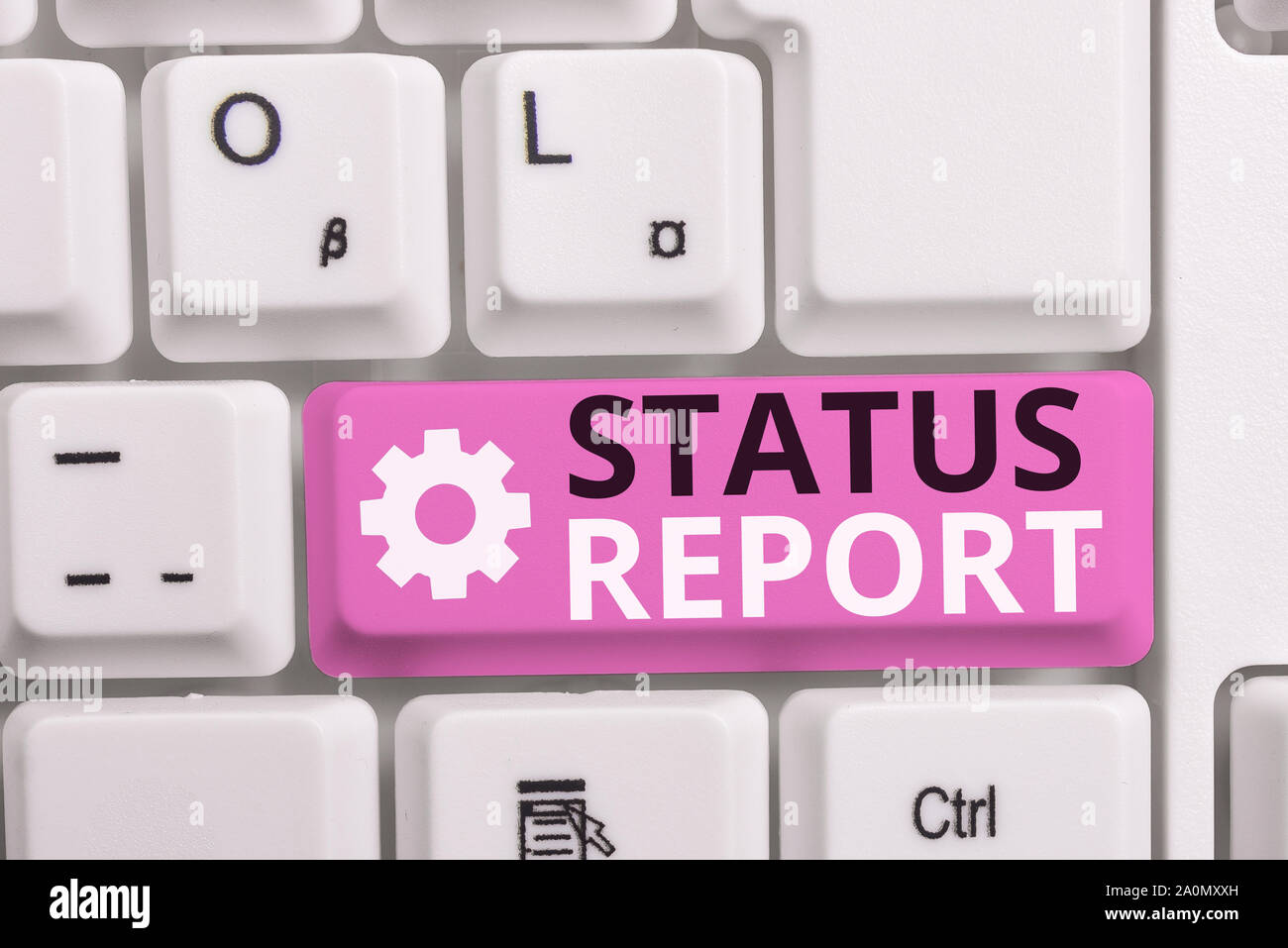 Writing note showing Status Report. Business concept for Update Summary ...