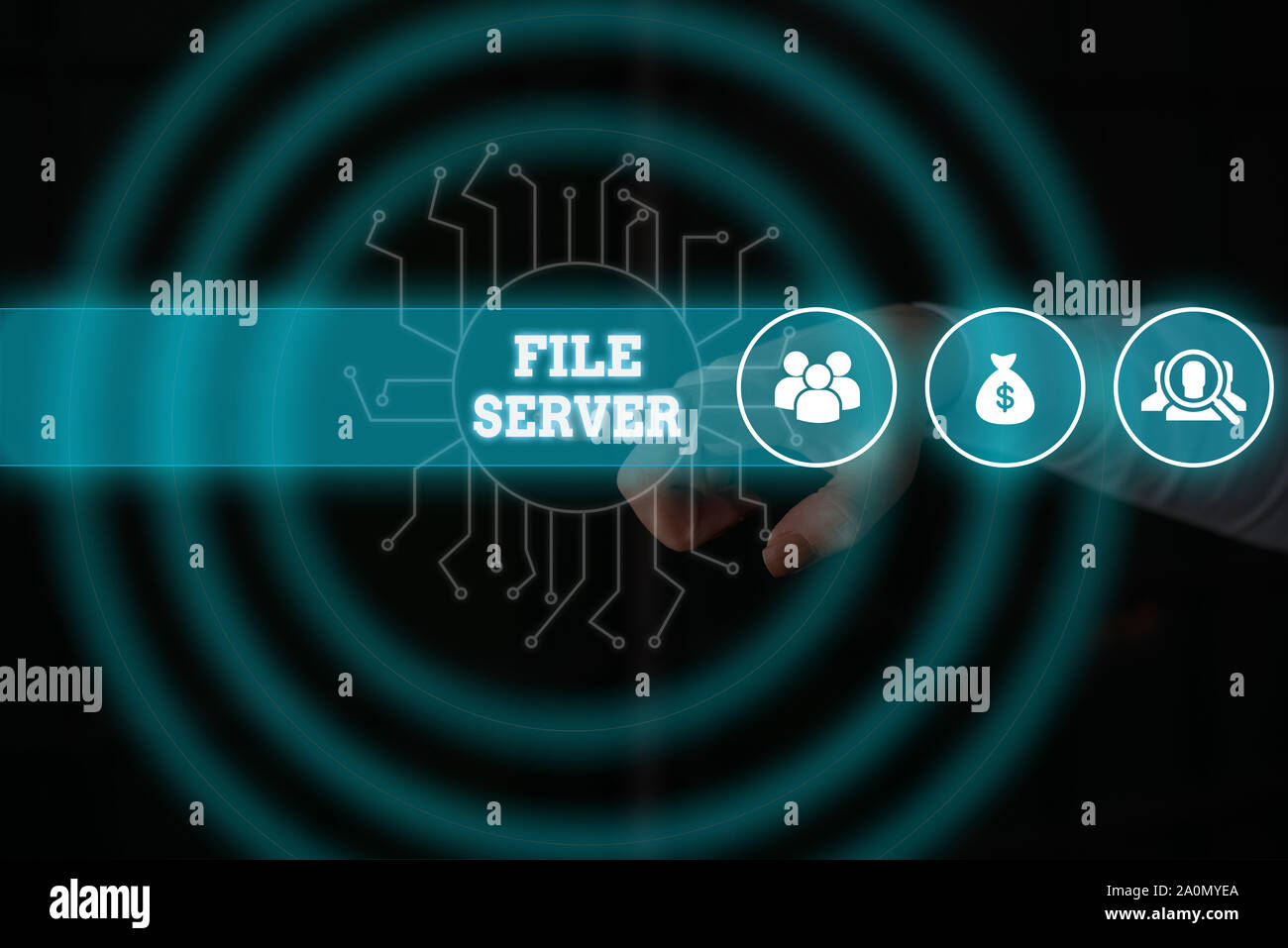 Conceptual Hand Writing Showing File Server Concept Meaning Device Which Controls Access To