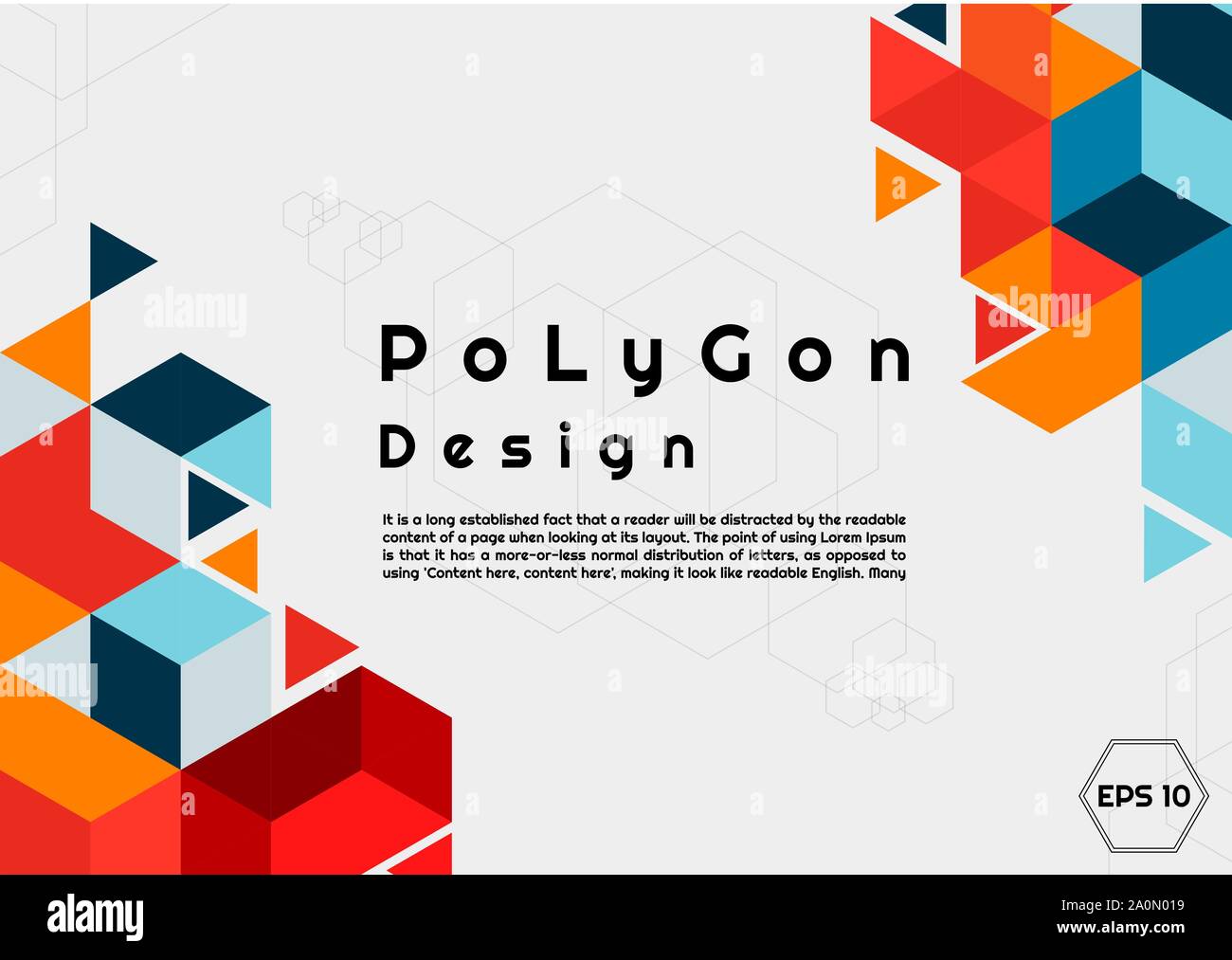 Polygon background modern design hexagon style colorful with space for ...