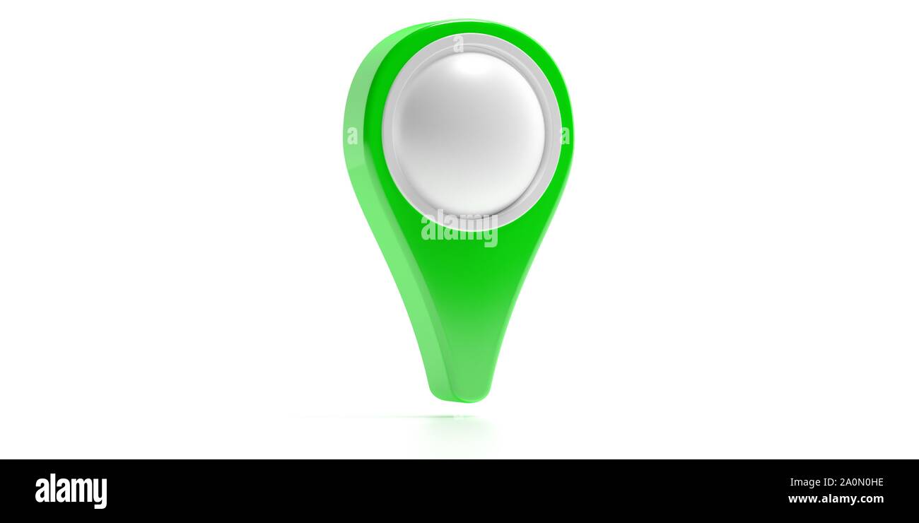 Location concept. Map pointer green color blank template isolated ...