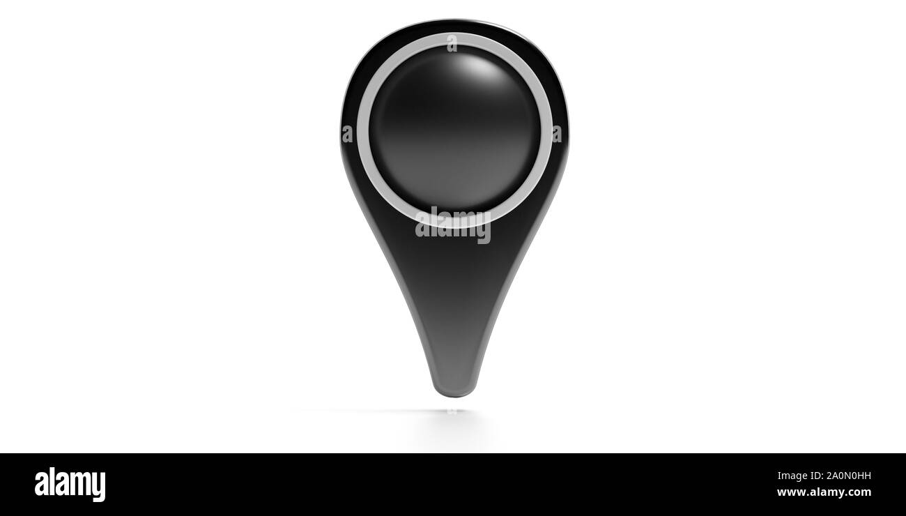 Location concept. Map pointer black color blank template isolated ...