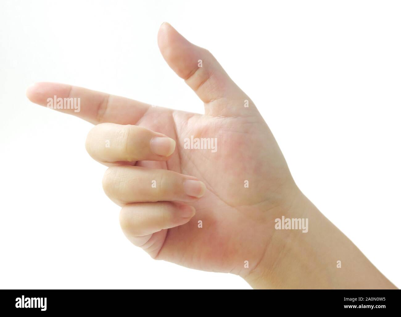Hand Signs, Person Pressing, Pointing or Touching Hand on Something with Index Finger Isolated ...