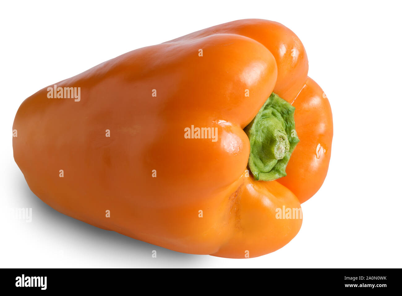 Large yellow pepper isolated on white background Stock Photo - Alamy