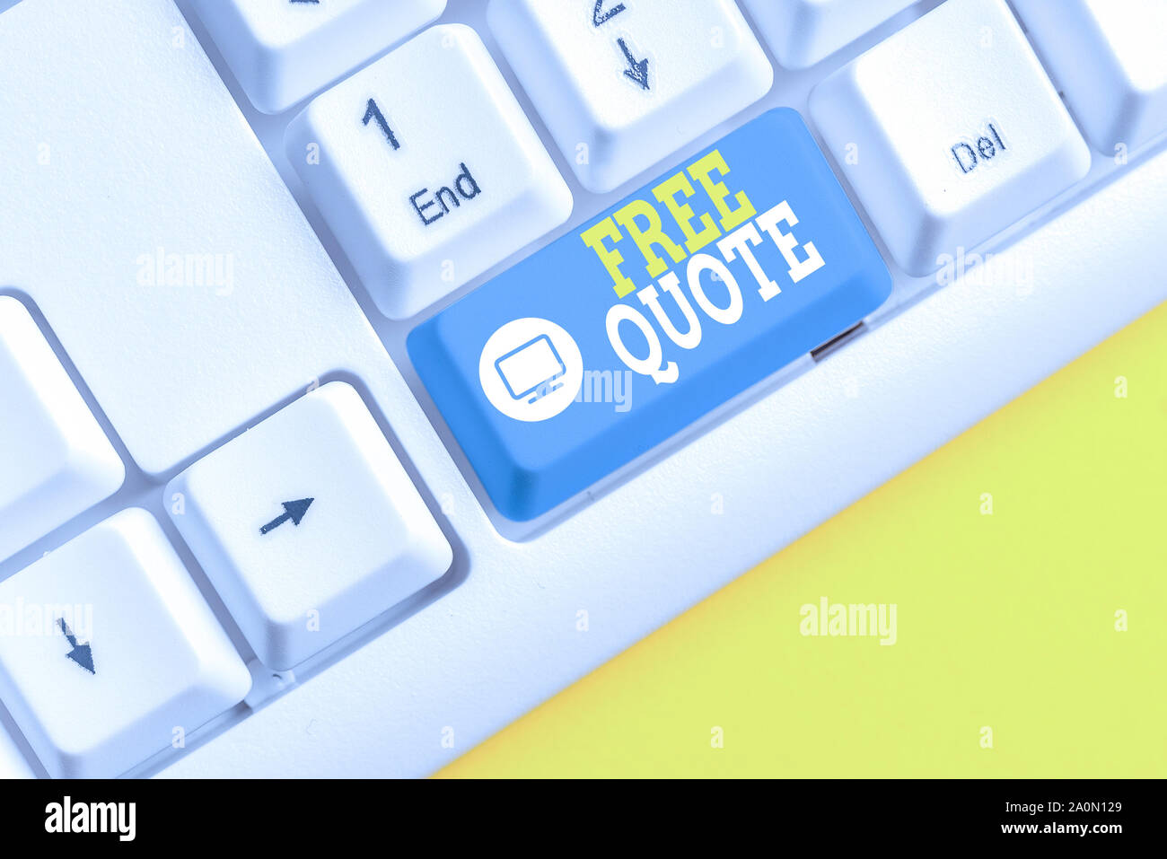 Text sign showing Free Quote. Business photo showcasing A brief phrase ...