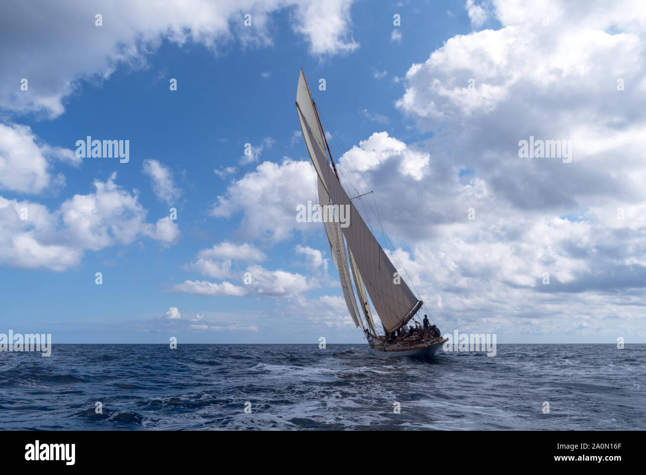 Sail boat on the sea Stock Photo - Alamy