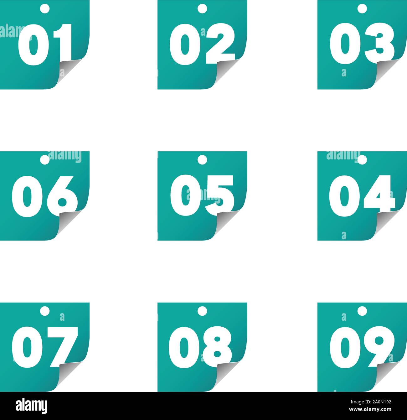 simple blue note paper number illustration 1 until 10 Stock Vector ...