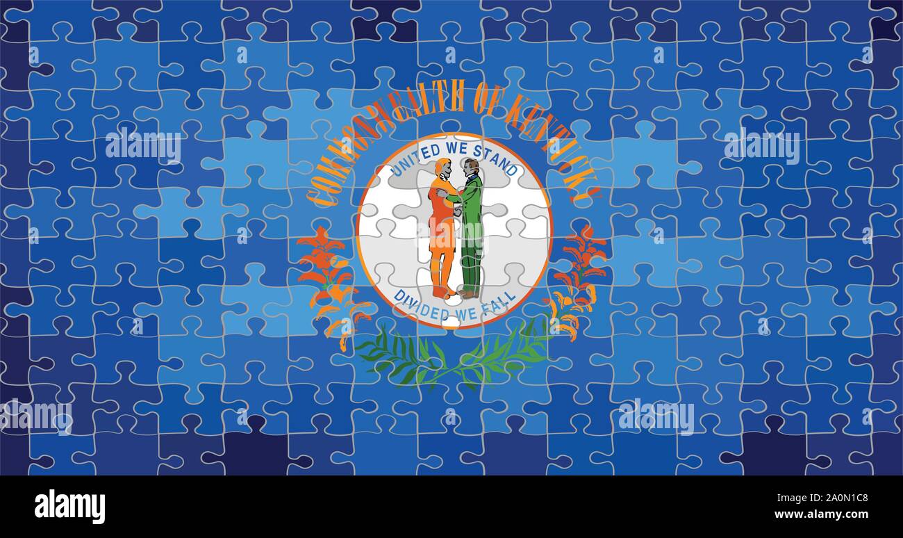 Kentucky flag made of puzzle background - Illustration Stock Vector ...