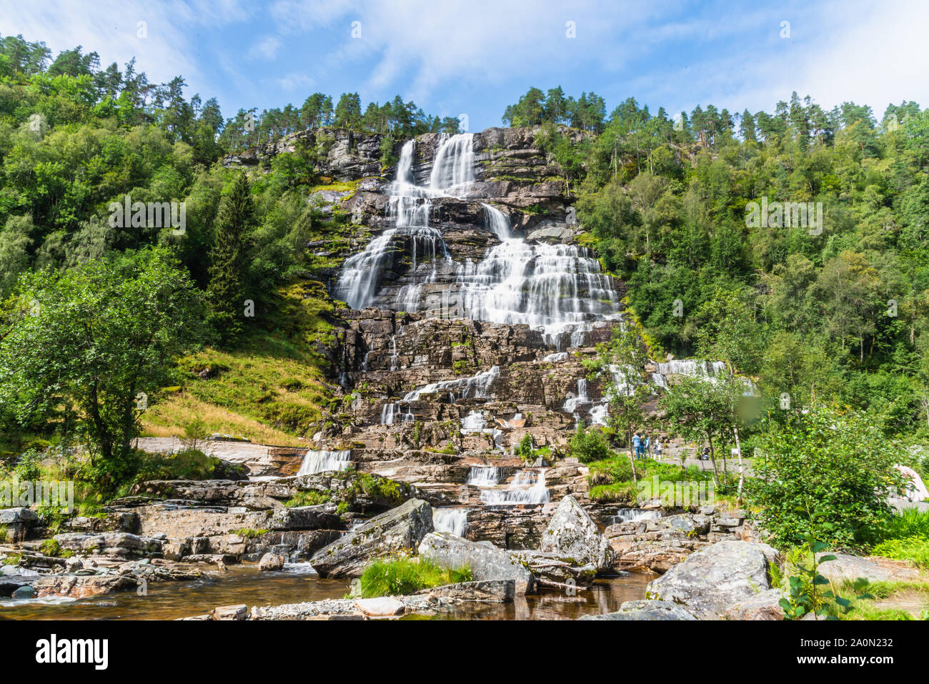 The beautiful Tvindefossen Waterfall, Voss, Norway Stock Photo - Alamy