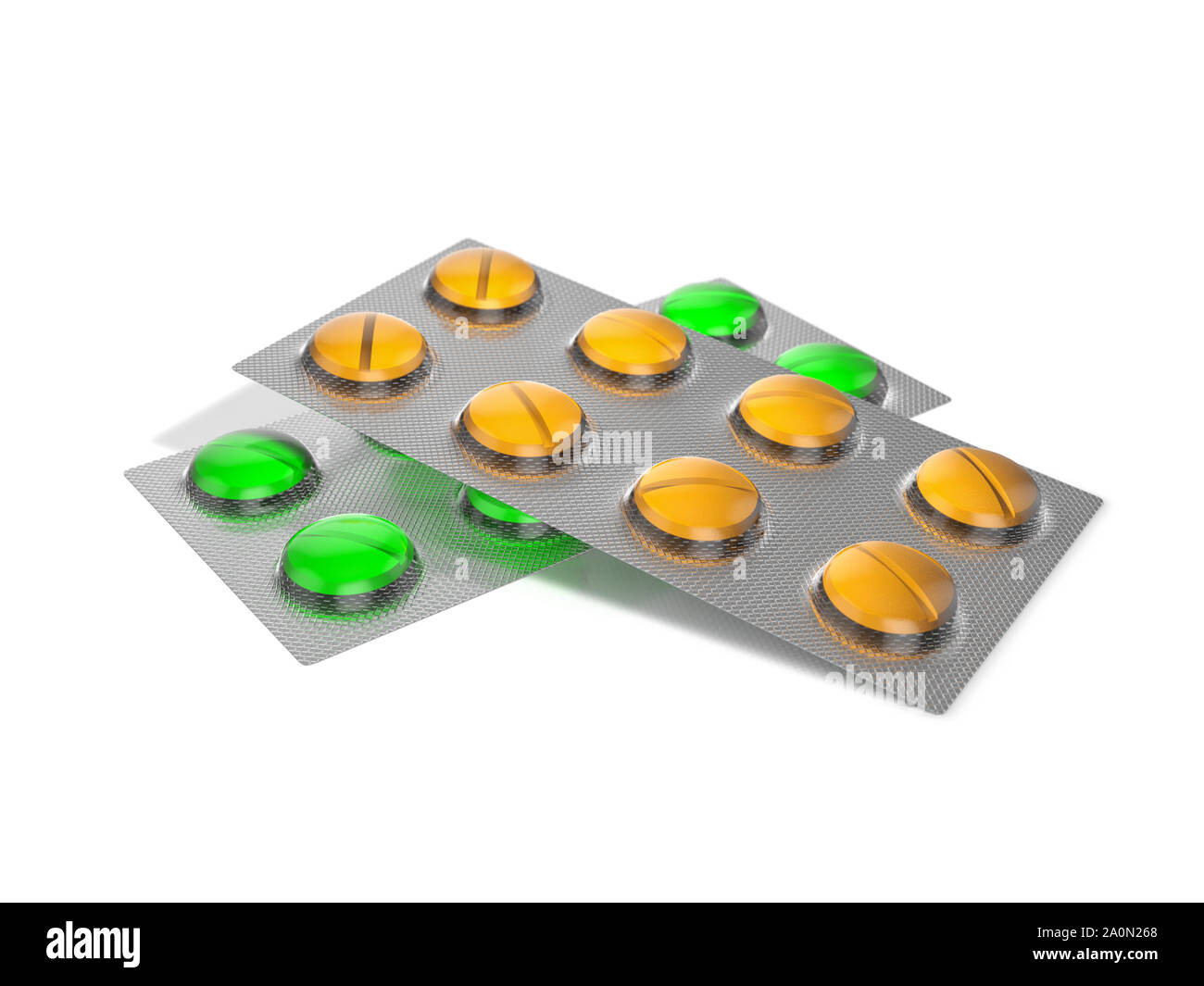 Blister packs on a white background. 3d illustration Stock Photo - Alamy