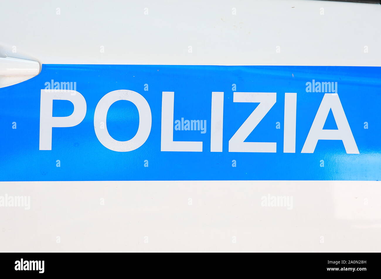 Italian police sign Italy Stock Photo - Alamy