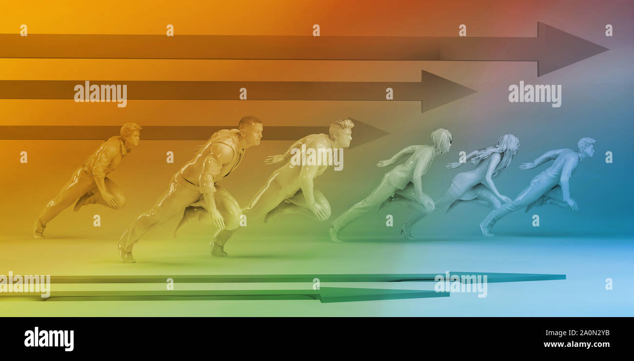 Businessmen or Businessman Running Success Track Path Illustration ...