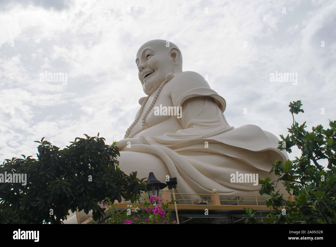 Maitreya Buddha statue located in the famous Vinh Trang pagoda in My ...