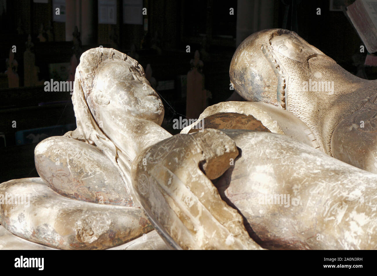 Detail of the tomb of Sir Roger de Bois and his wife Margaret in the ...