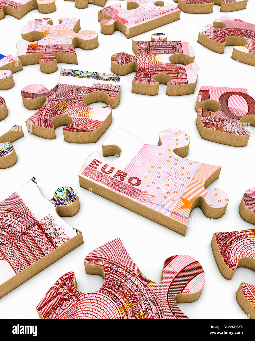 Euro currency banknote on a jigsaw puzzle pieces Stock Photo - Alamy