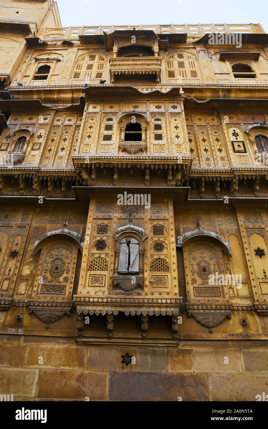 Traditional architectural details of Haveli, palace at Jaisalmer ...