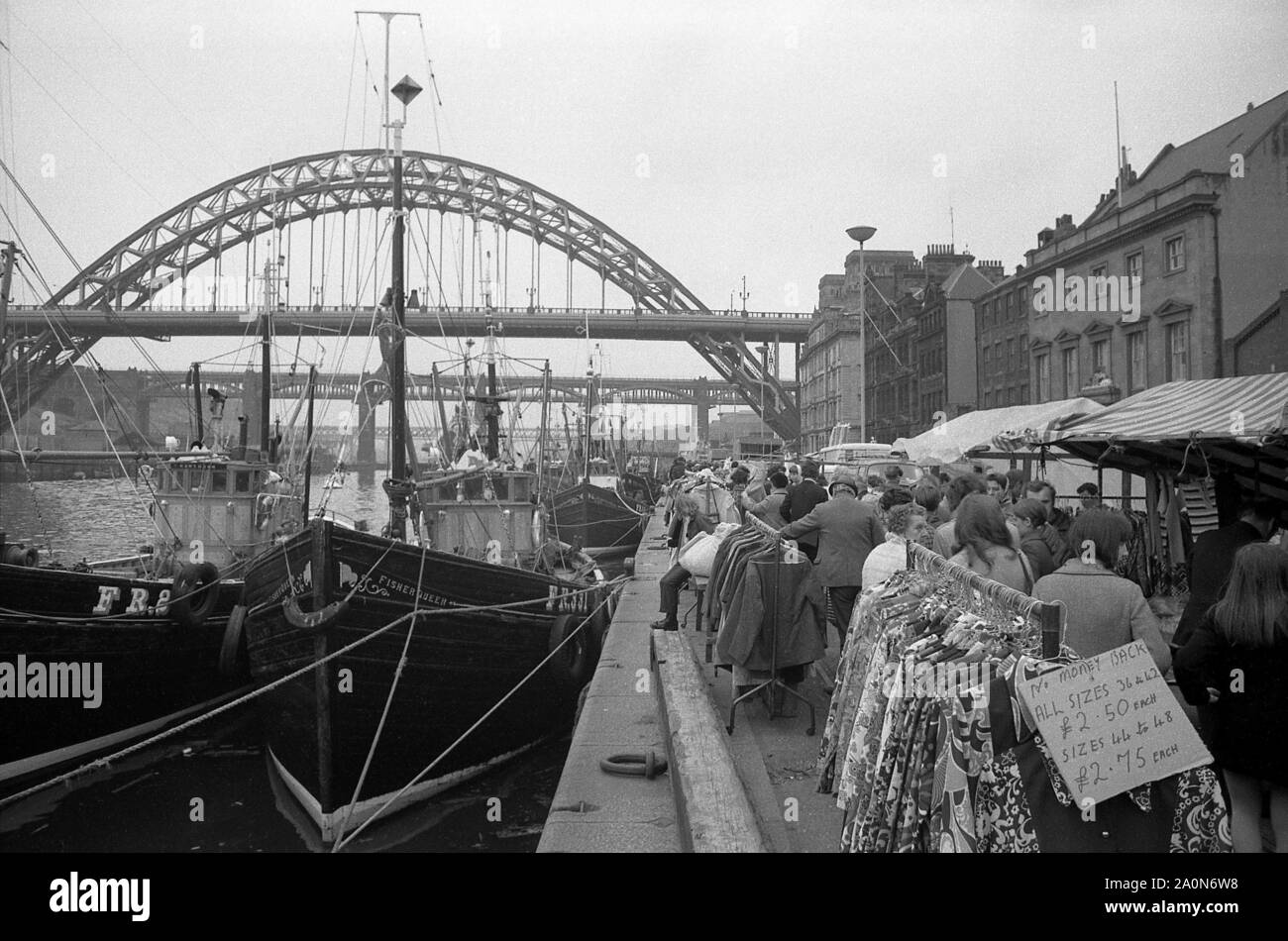 Quayside market newcastle Black and White Stock Photos & Images - Alamy