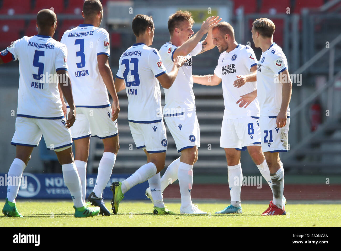 21 September 2019, Bavaria, Nuremberg: Soccer: 2nd Bundesliga, 1st FC ...