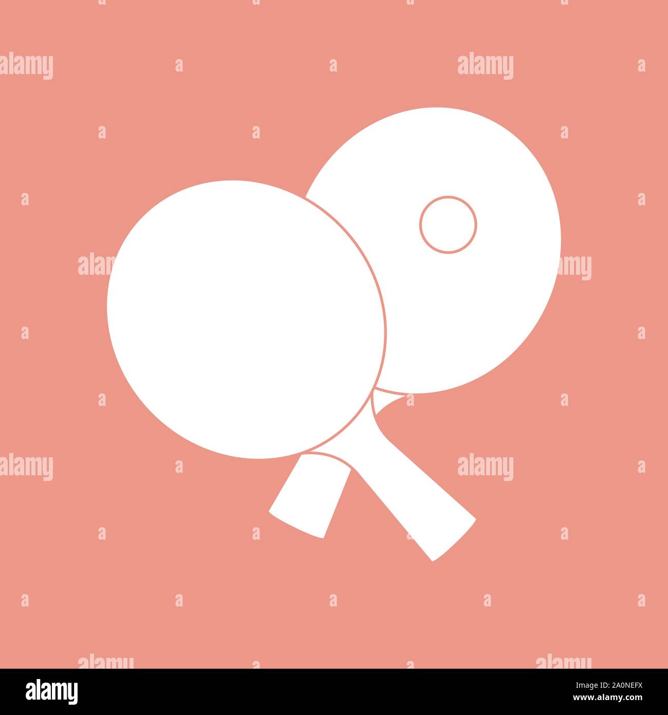 Vector illustration with sports equipment for table tennis. Two crossed ...