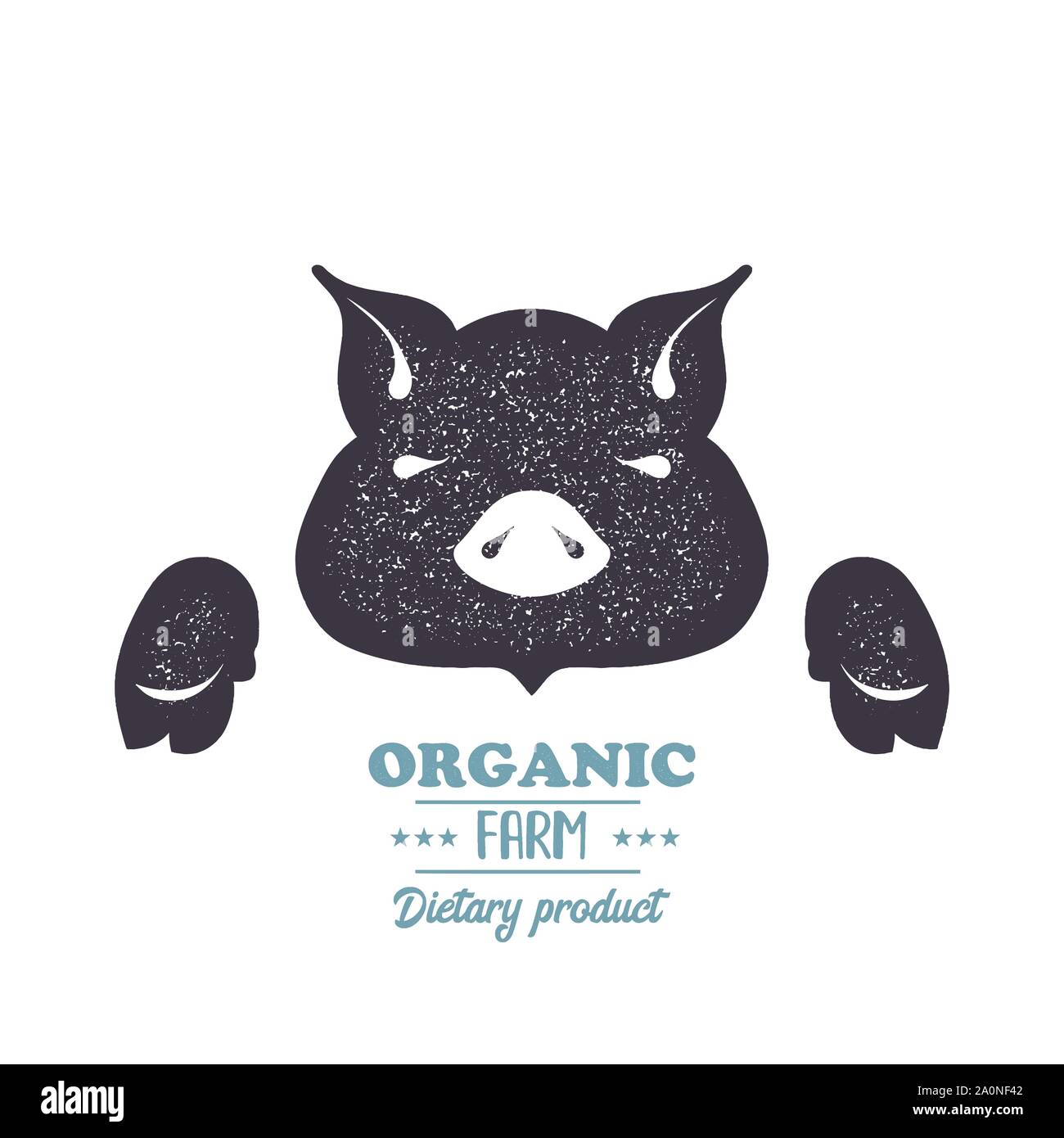 Pig, pork, bbq vintage silhouette animal vector Stock Vector Image ...