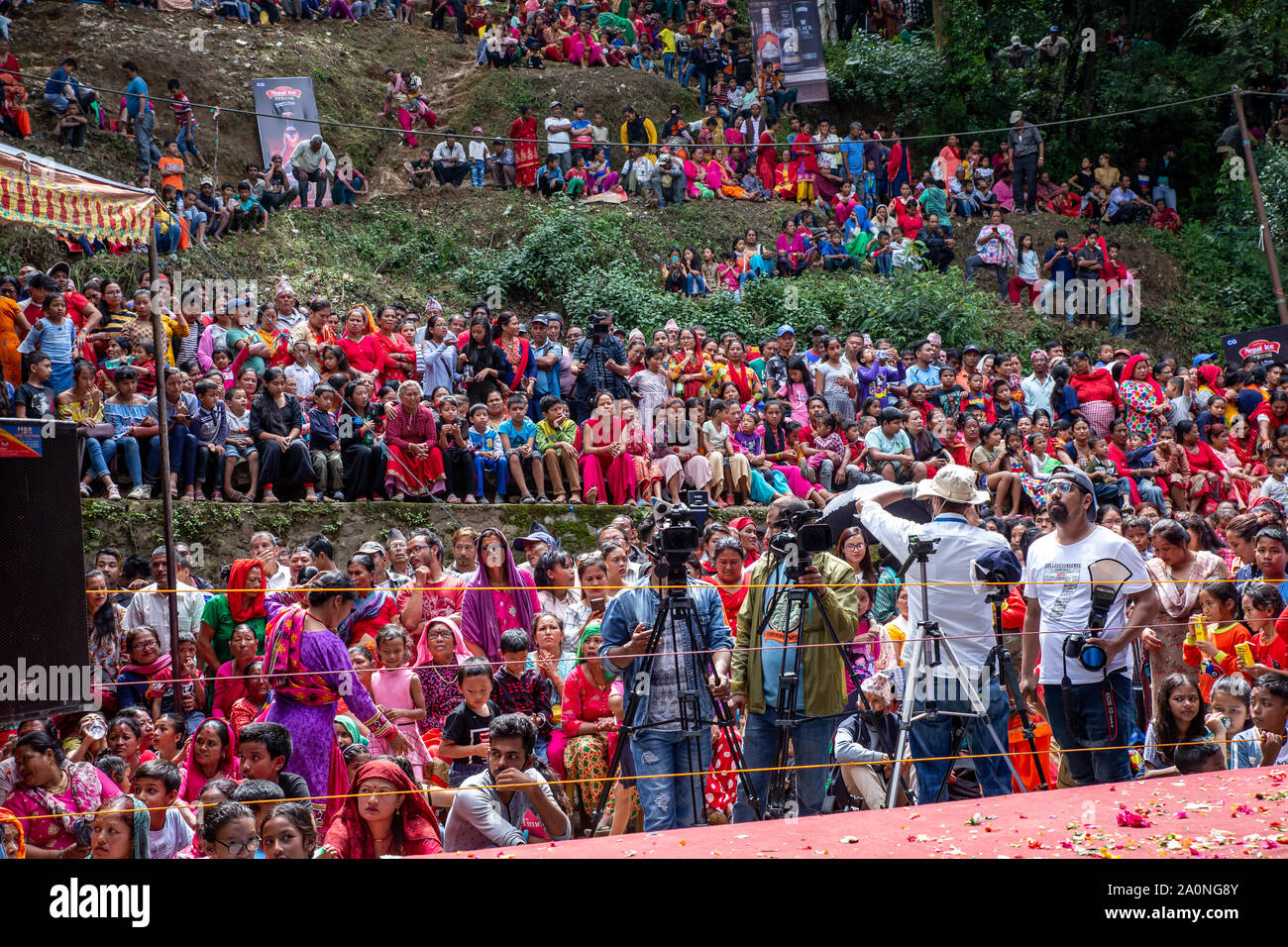 Kathmandu,Nepal - Sep 6,2019 : Crowd of Nepali People gathered to watch ...