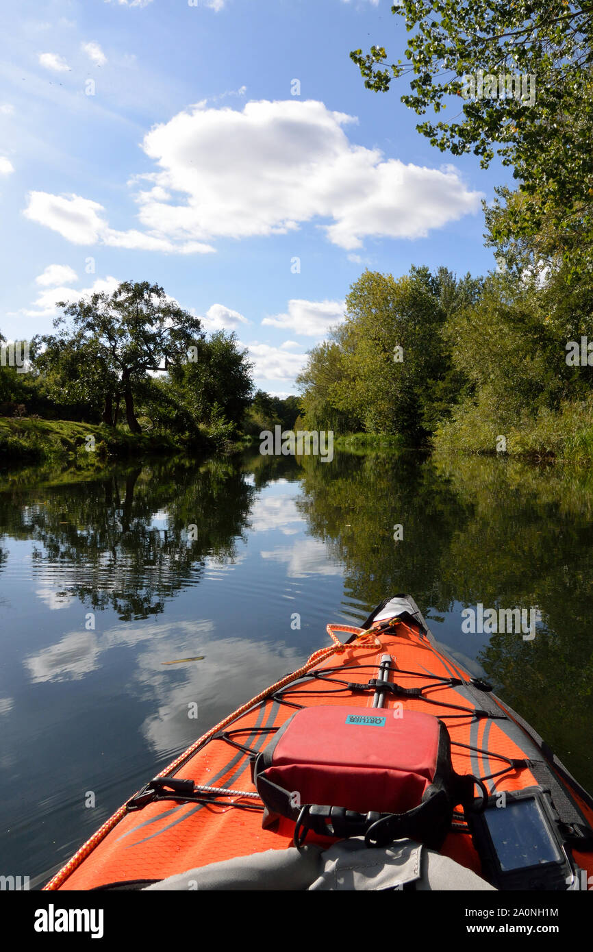 Advanced Elements inflatable kayak on the River Bure between Coltishall ...