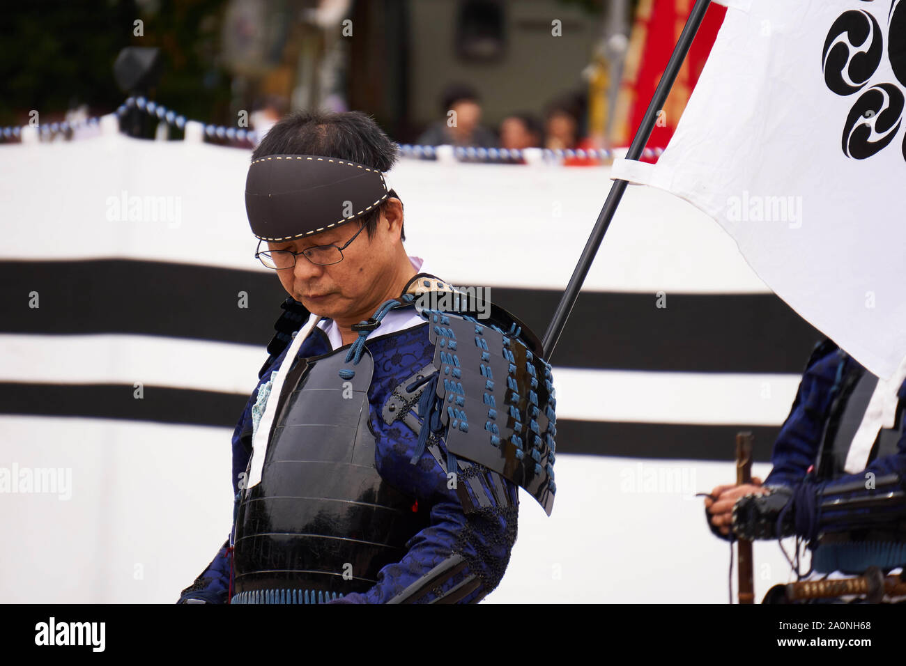 Reenactors dressed in traditional samurai costume and armour (armor) at ...