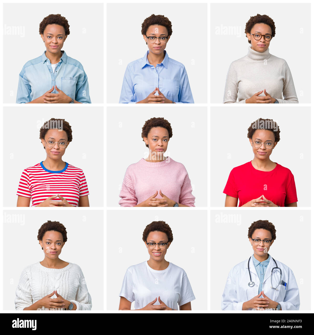 Young african american woman with afro hair over isolated background ...