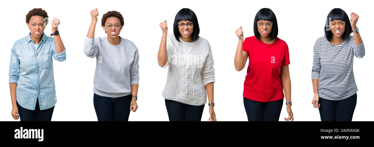 Young african american woman with afro hair over isolated background ...