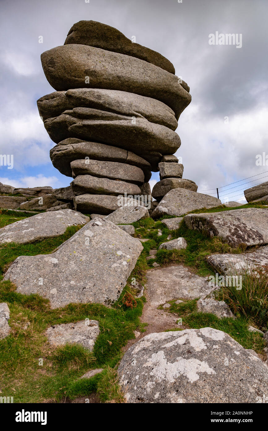 Cheesewring rock formation on Stowes Hill, Bodmin Moor, Cornwall Stock ...