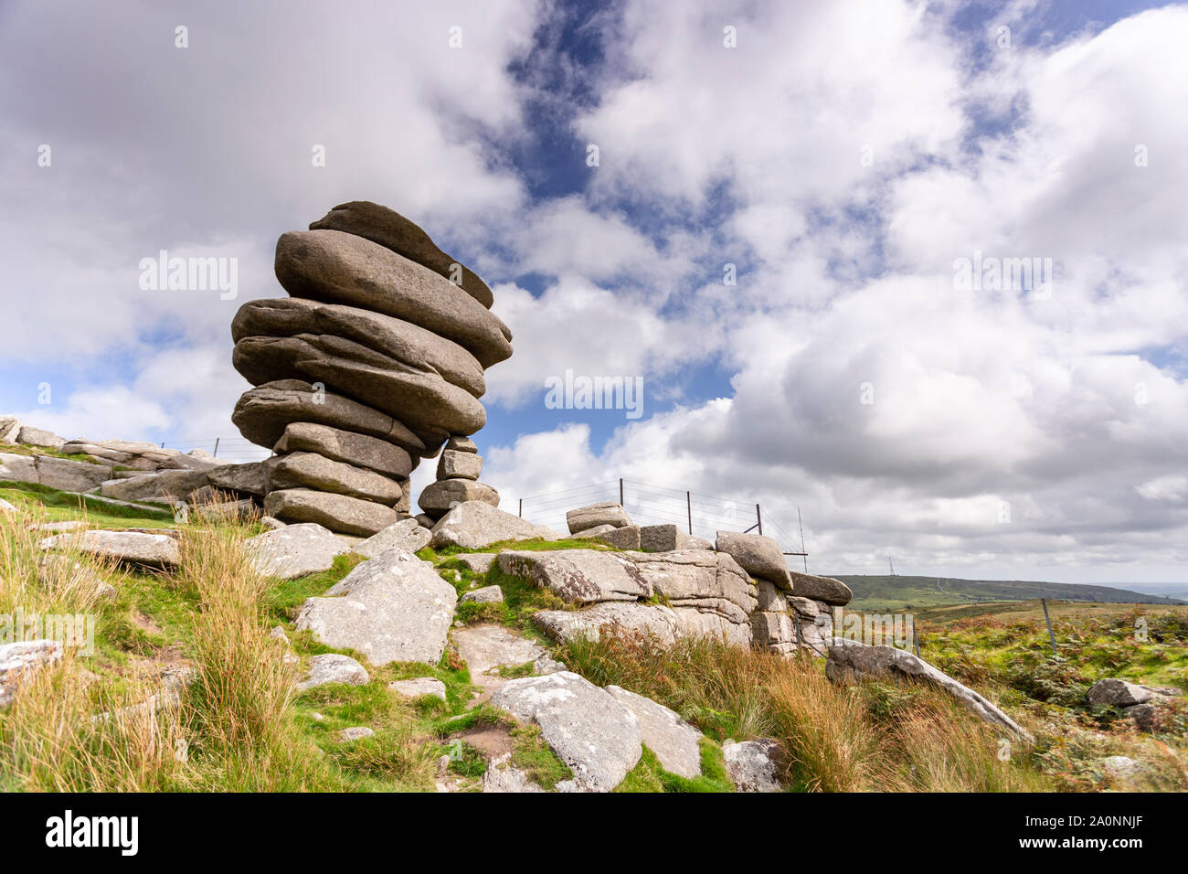 Cheesewring rock formation on Stowes Hill, Bodmin Moor, Cornwall Stock ...