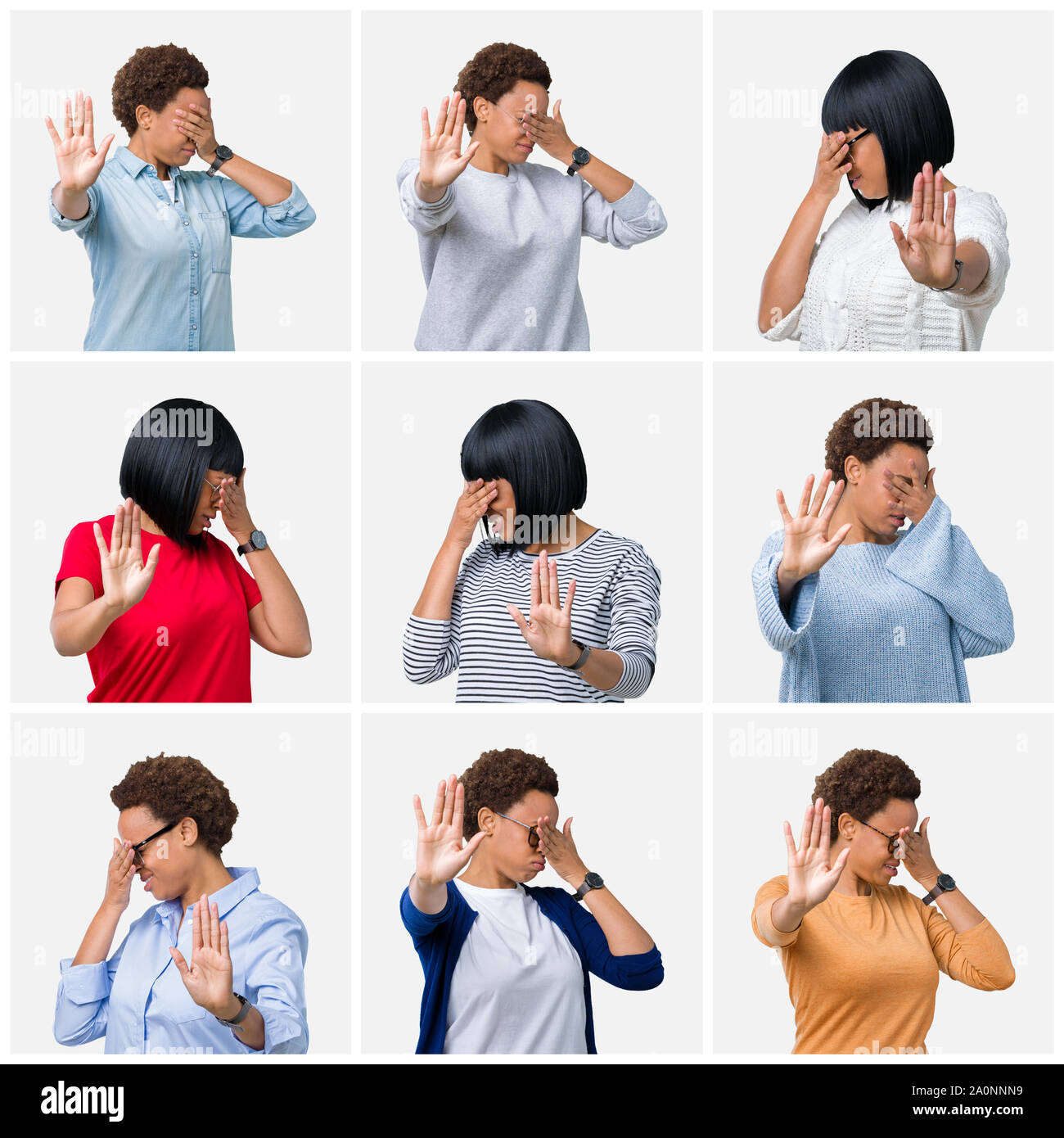 Young african american woman with afro hair over isolated background ...