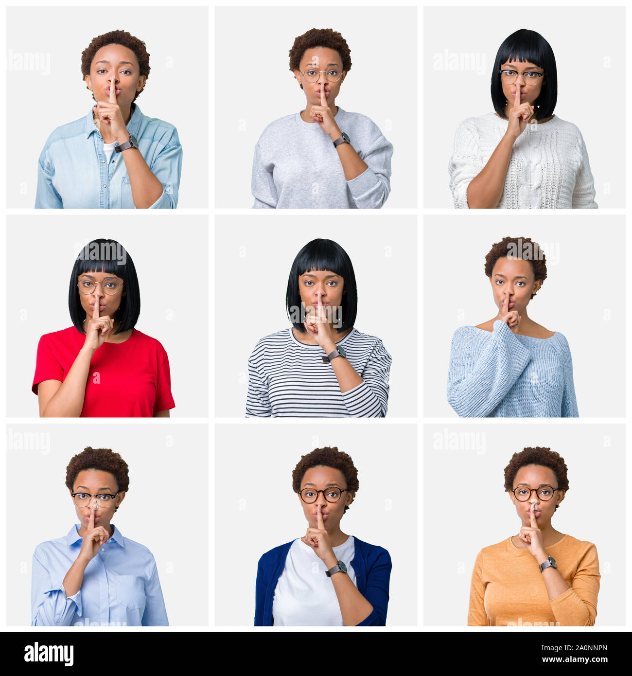 Young african american woman with afro hair over isolated background ...