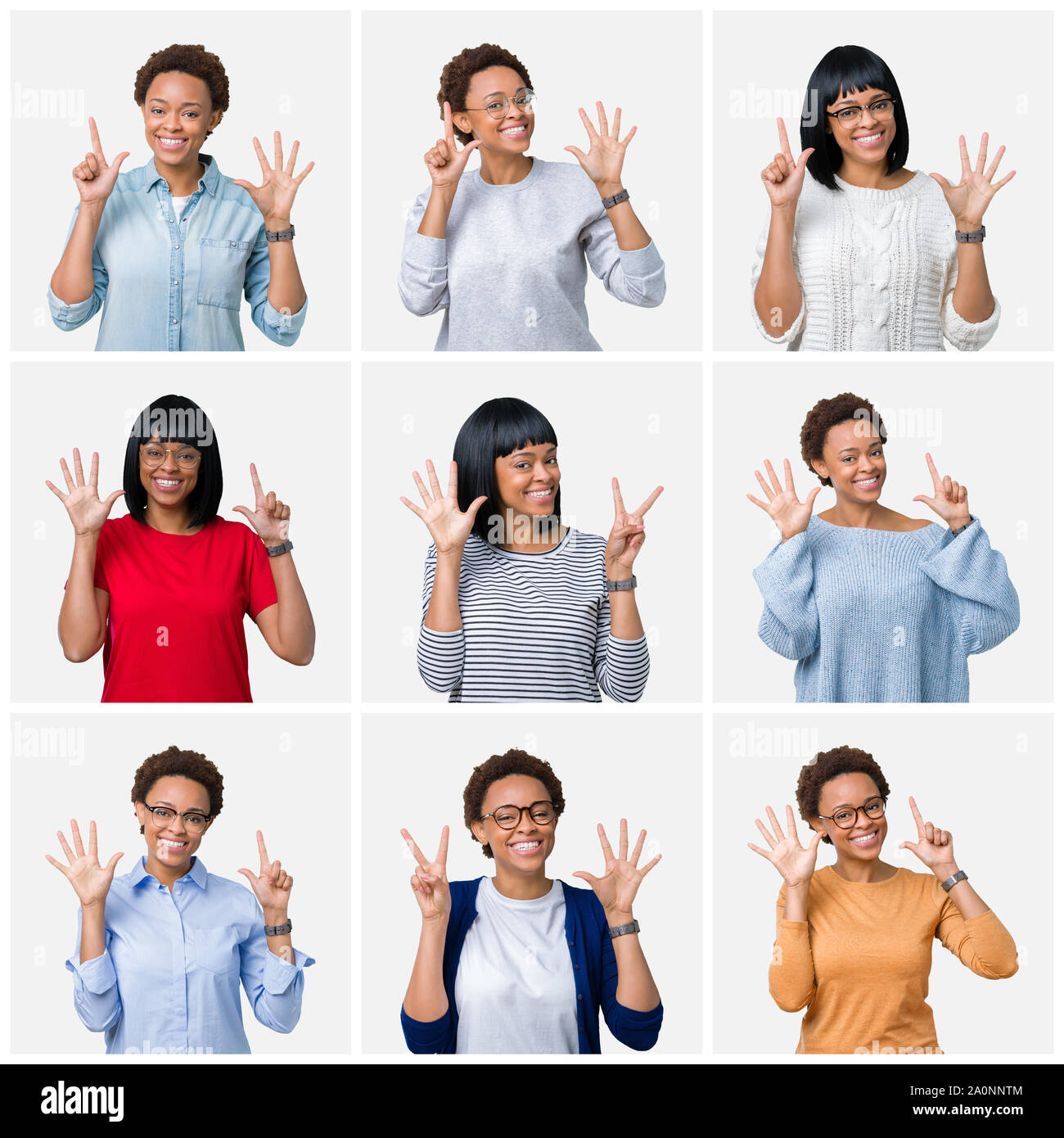 Young african american woman with afro hair over isolated background ...