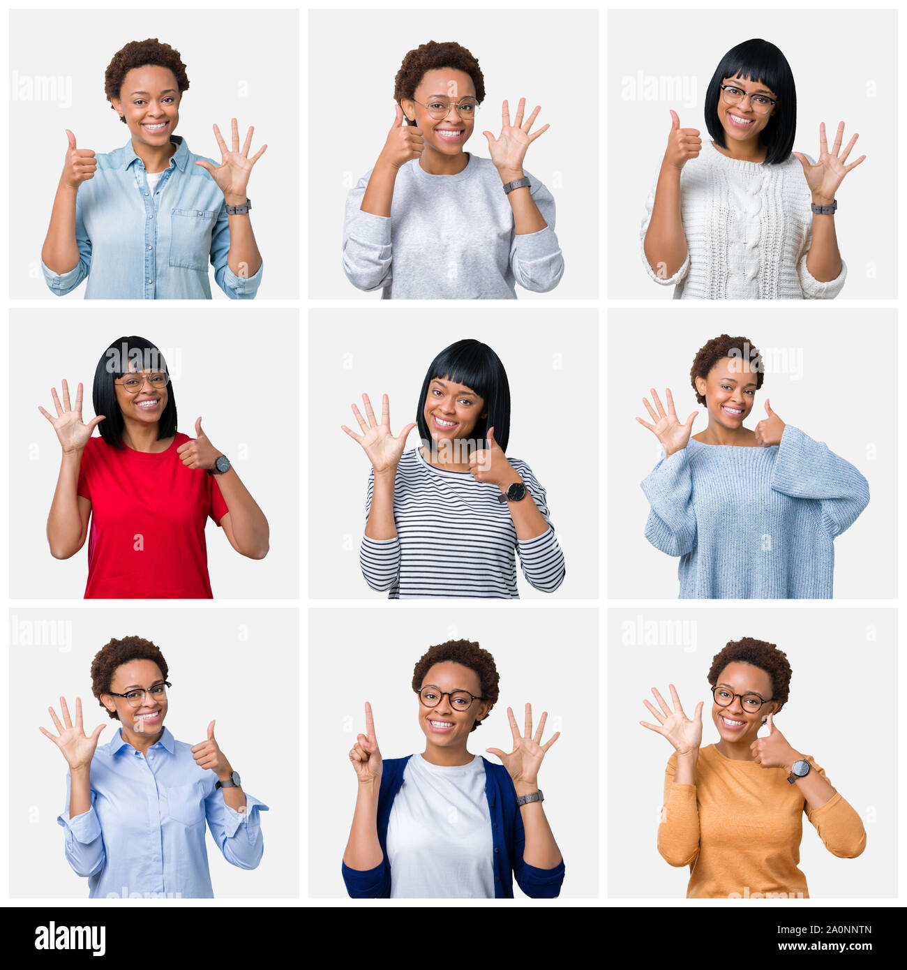 Young african american woman with afro hair over isolated background ...