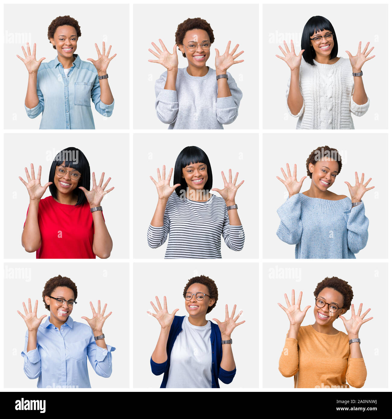 Young african american woman with afro hair over isolated background ...