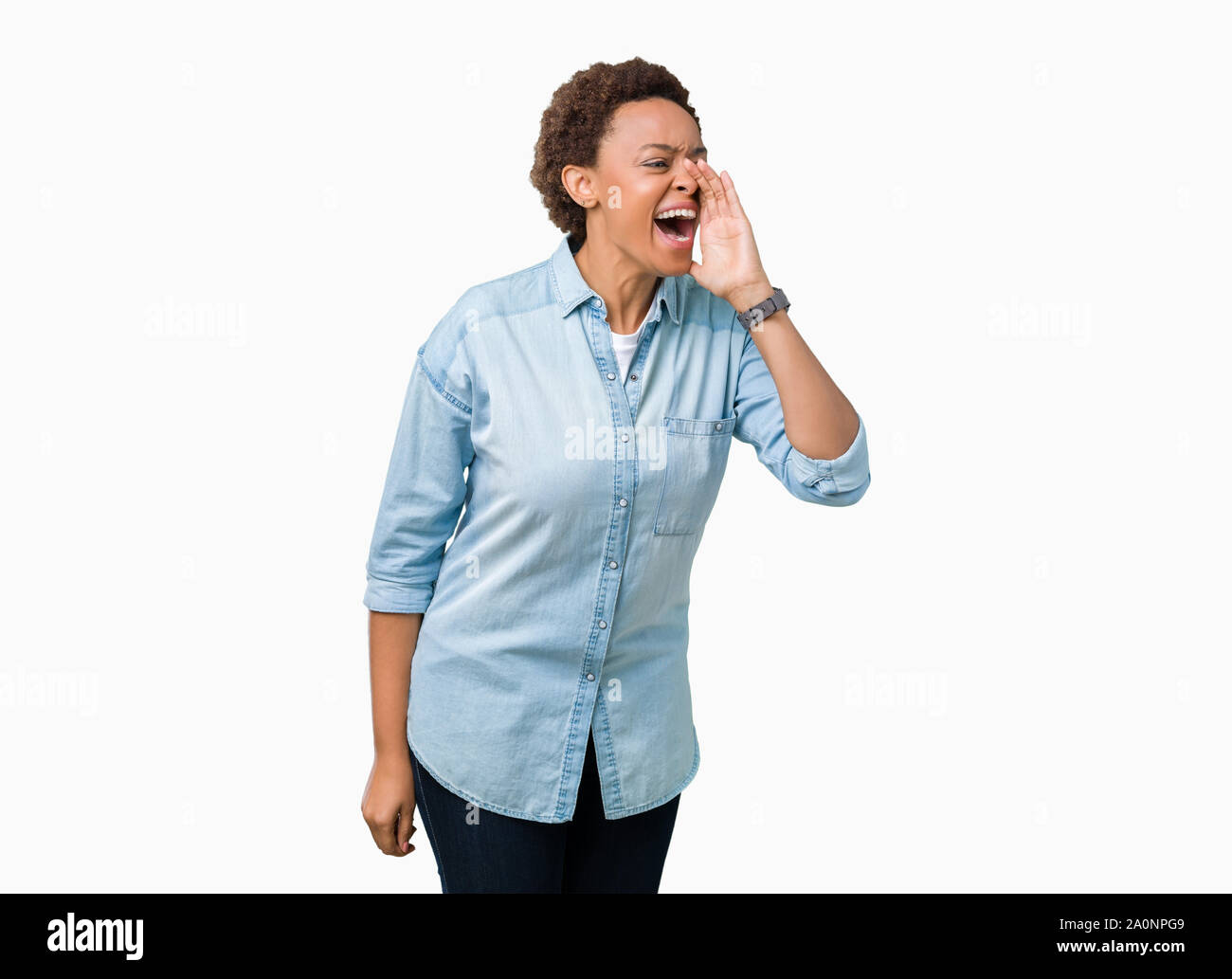Young beautiful african american woman over isolated background ...