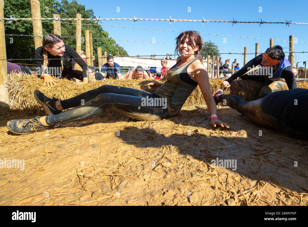 Horsham, UK. 21st Sep, 2019. Competitors take part in the Tough Mudder ...